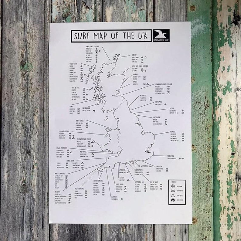 UK Surf Map Digital Download - Etsy UK
