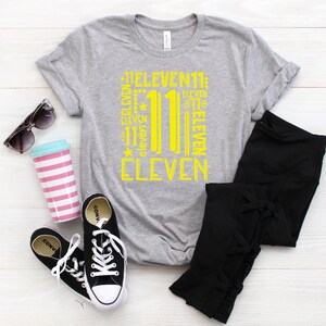 11th Birthday Shirt: Kids Number Eleven Tee - Etsy