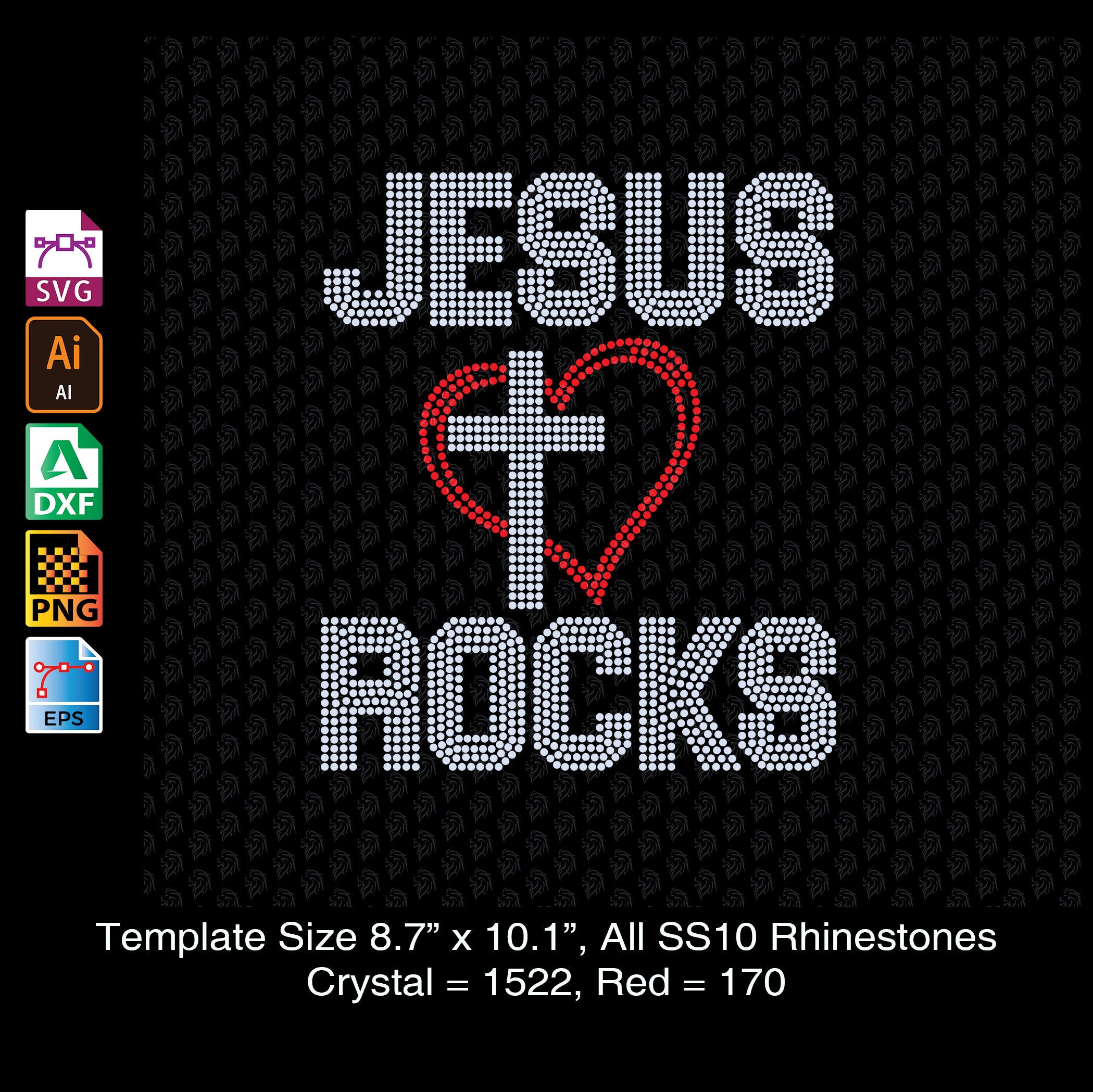 Jesus Rocks svg rhinestone template. Digital svg cuts cricut | Etsy