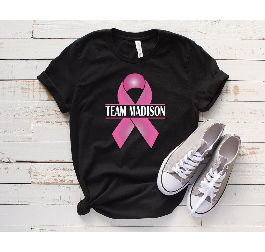 Custom Breast Cancer Support Team Shirt: Personalized Pink Ribbon - Etsy