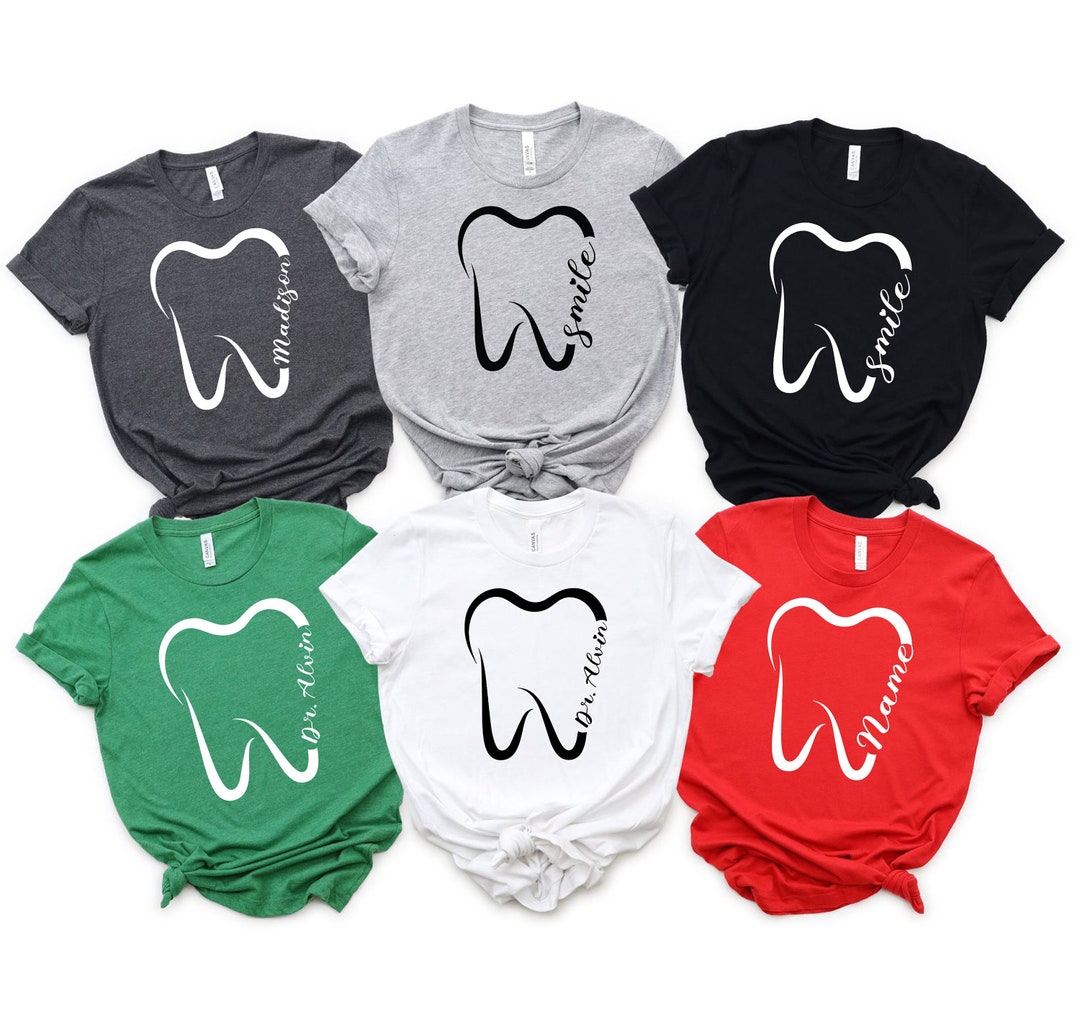 CUSTOM Dentist Shirt, Dentist Personalized Shirt, Tooth Shirt, Cute ...
