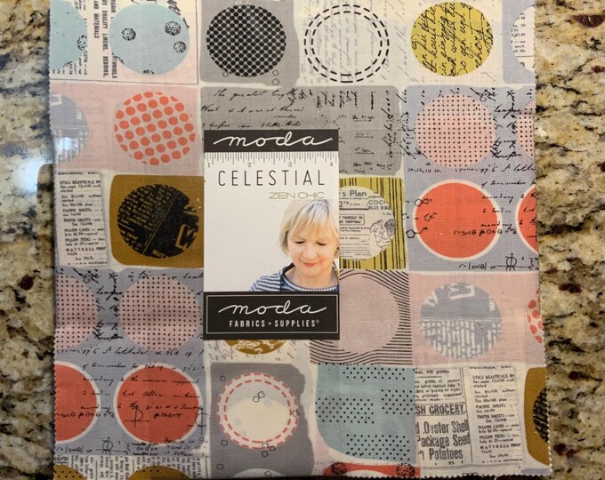 BELLA SOLIDS by Moda Layer Cake 42 Black Precut 10 Fabric Squares 100% ...