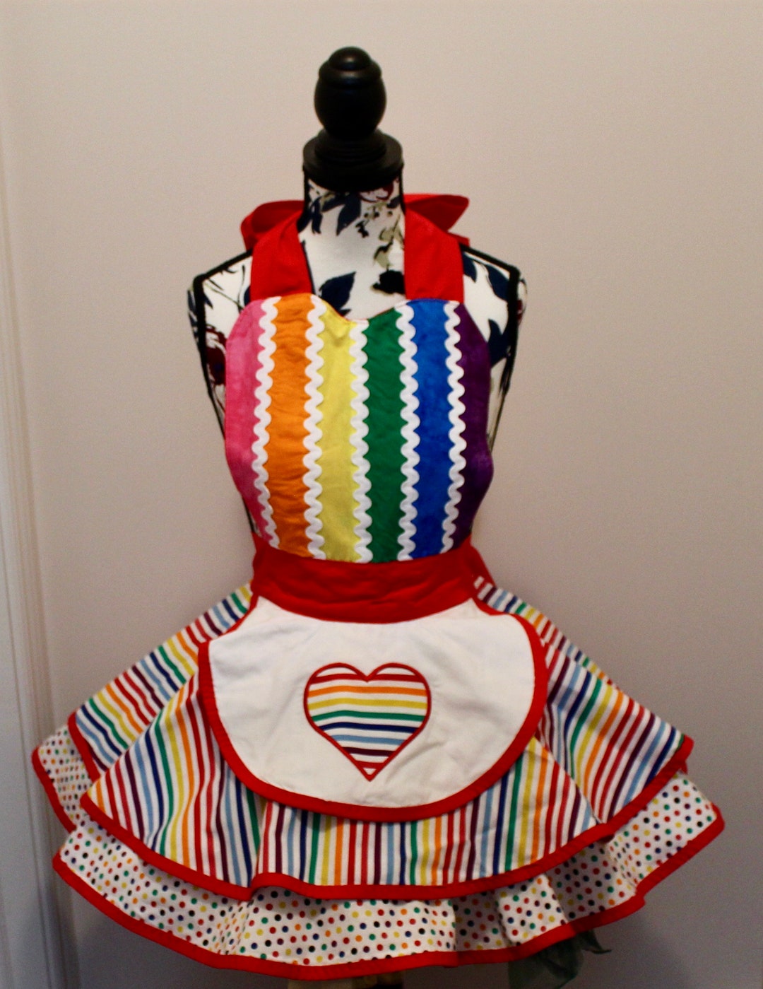 Rainbow Apron, Multi Colored - Etsy