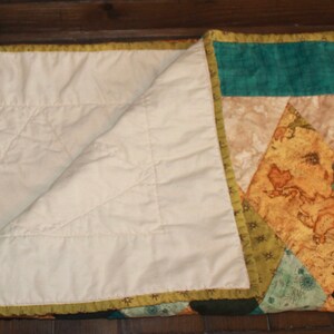 Argyle Pattern Blue and Green World Map Lap Quilt, Travel Themed ...