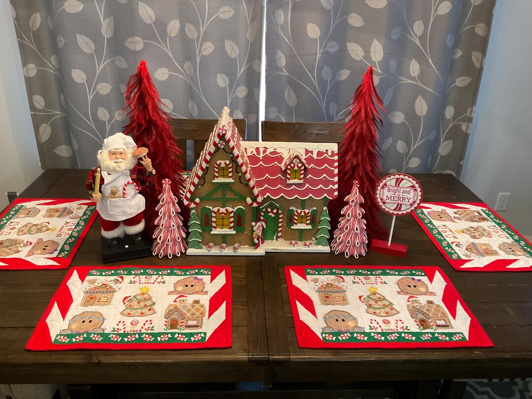 Gingerbread Placemats, Christmas, Table Decor, Holiday, Dining Linen - Etsy