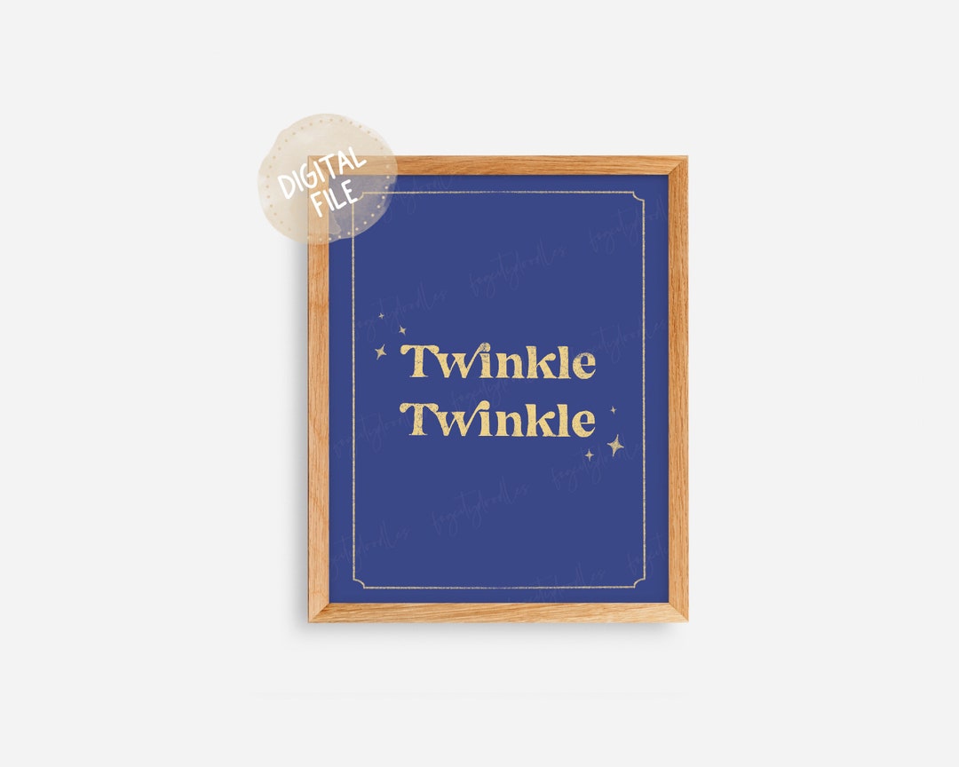 Twinkle Twinkle Wall Art Print, Blue Nursery Print, Nursery Quote Print ...