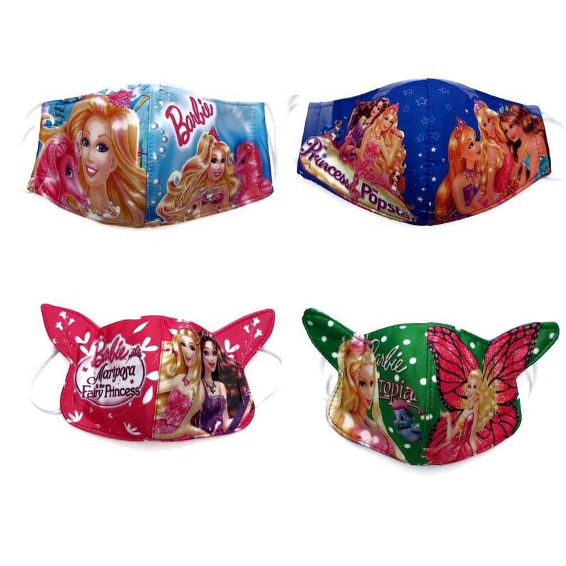 Kid mask. Disney Barbie Fabric Face Masks For Girls / | Etsy