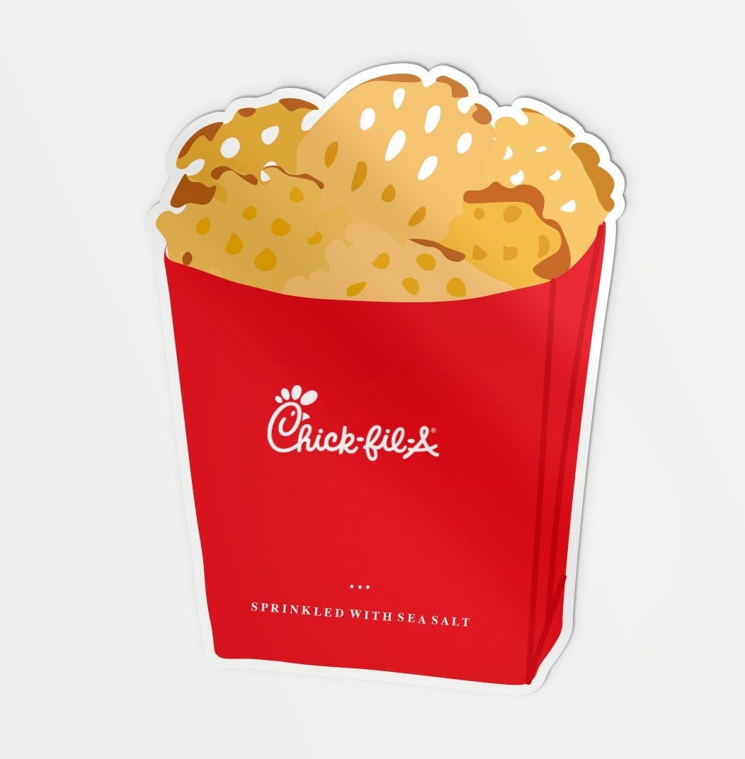 Chick Fil A Sticker Chick Fil A Waffle Fry Sticker Cute | Etsy