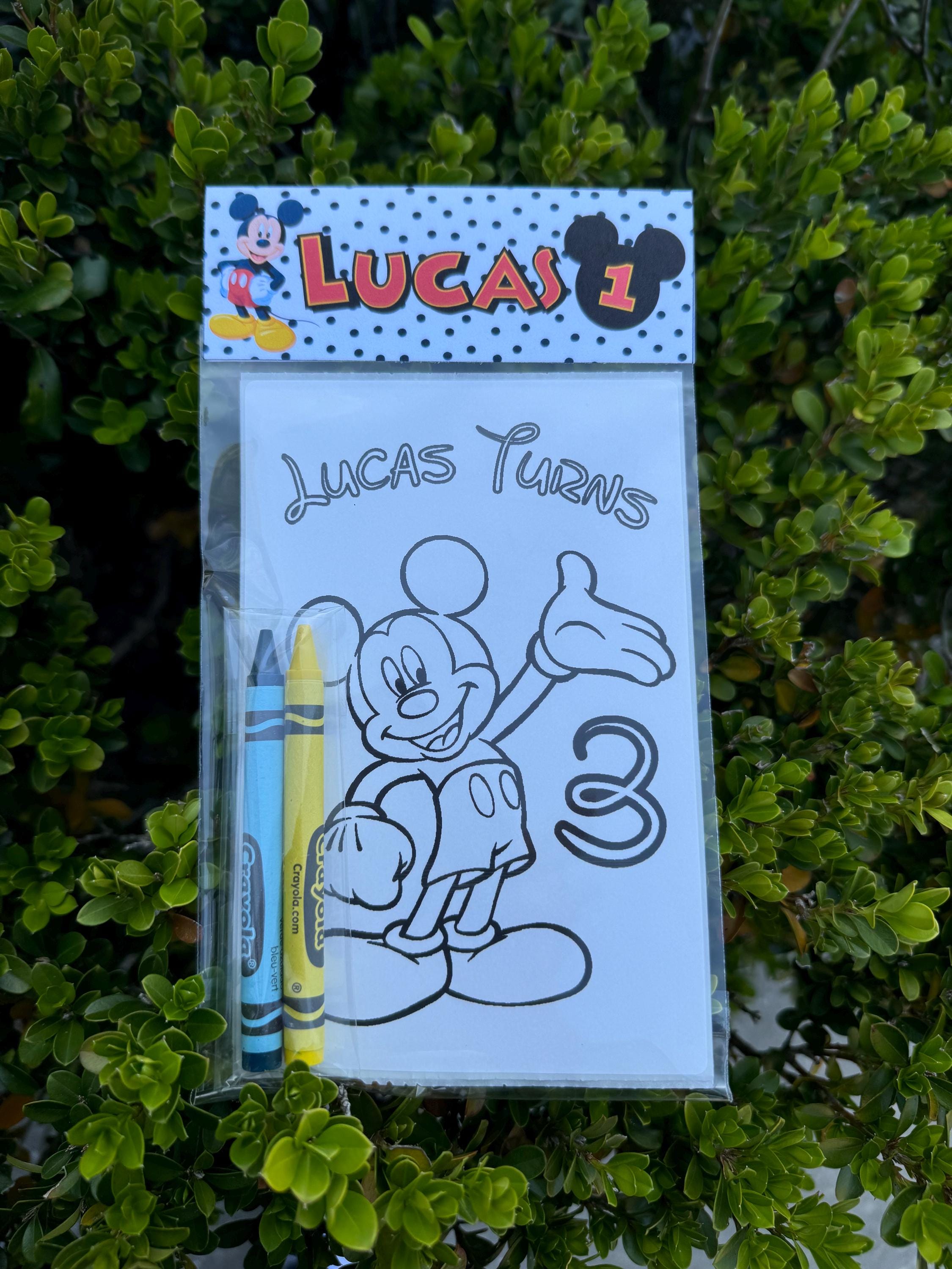 Mickey Mouse Birthday Personalized Coloring Pages With Crayons ...