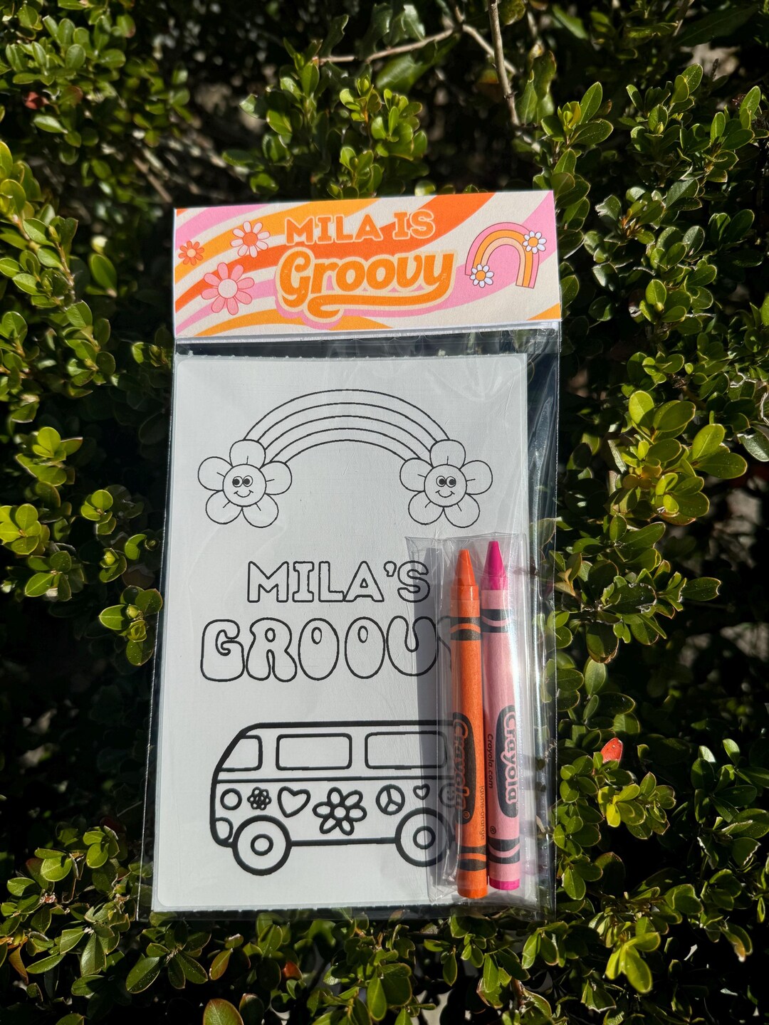 Groovy Personalized Kids Coloring Pages and Crayons Two Groovy Five is ...