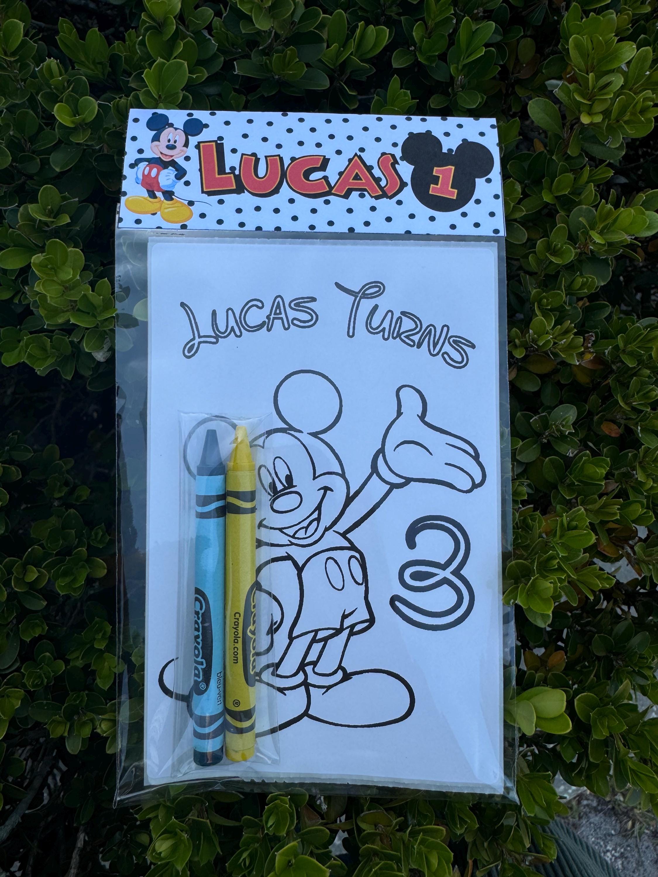 Mickey Mouse Birthday Personalized Coloring Pages With Crayons ...