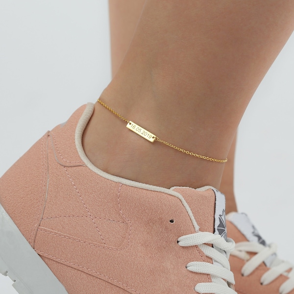 Personalized Anklet Engraved - Etsy UK
