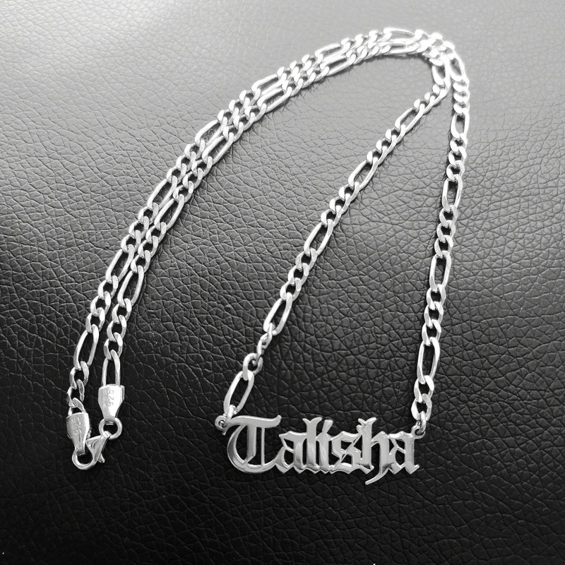 Silver Name Necklace - Etsy