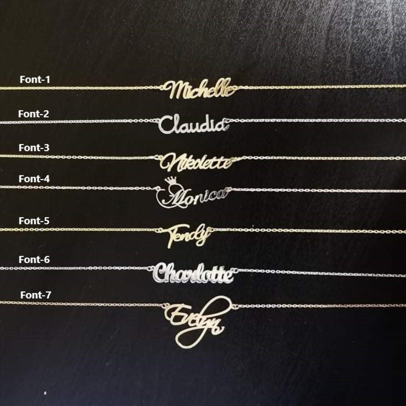Name Necklace Cursive Name Necklace Personalized Name - Etsy