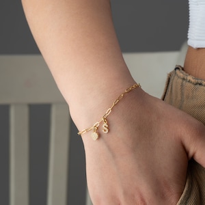 Personalized Paperclip Bracelet, Letter Initial Charm Bracelet, Link ...