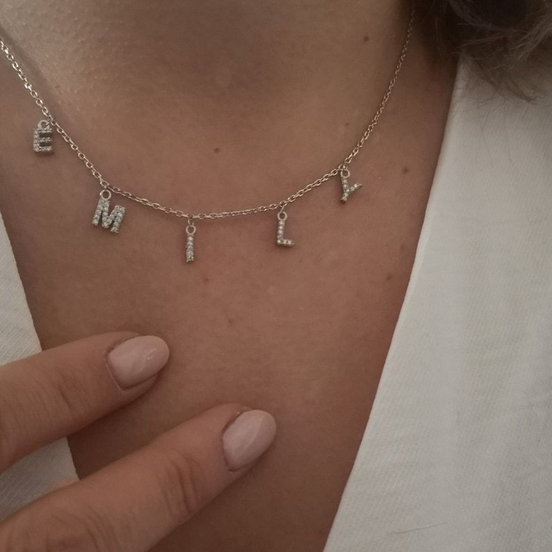 Name Choker Necklace for Women Name Necklace Silver Custom - Etsy