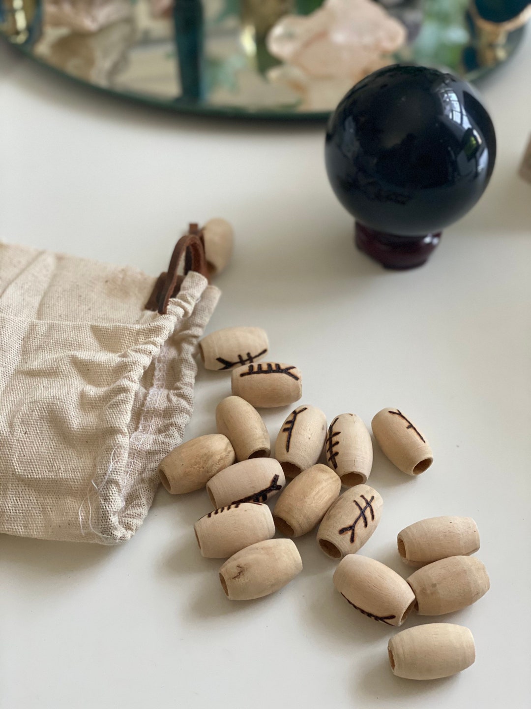 Ogham Wood Dreadlock Hair Bead Set, Set off 20 or Custom Set If 3 - Etsy