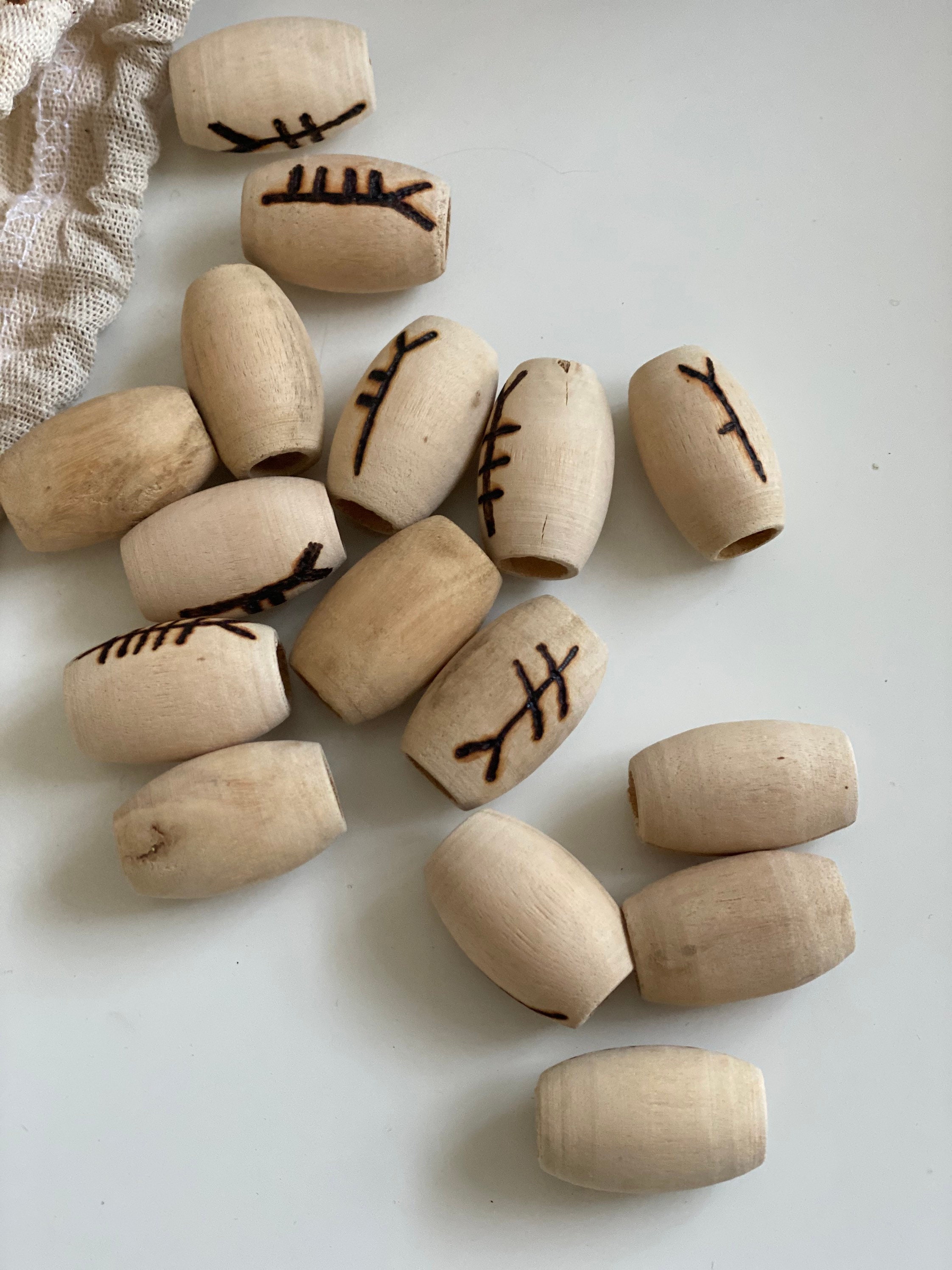 Ogham Wood Dreadlock Hair Bead Set, Set off 20 or Custom Set If 3 - Etsy