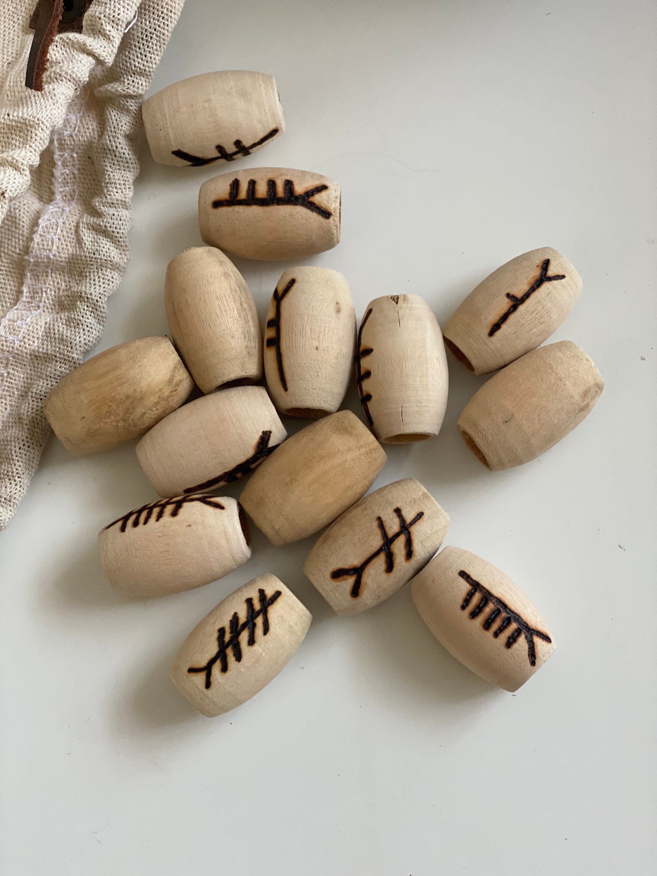 Ogham Wood Dreadlock Hair Bead Set, Set off 20 or Custom Set If 3 - Etsy