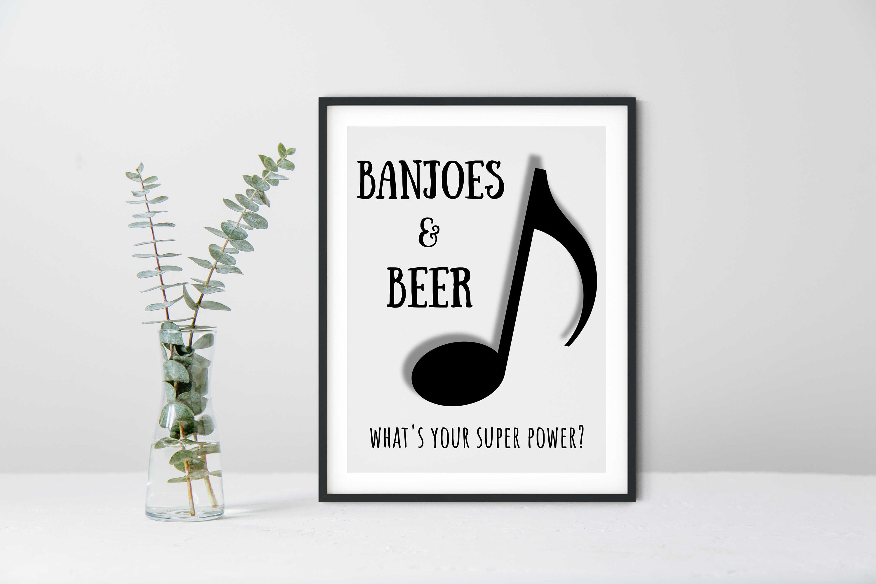 Music Wall Art, Banjo Poster, Printable Music Sign, Musician Gift ...