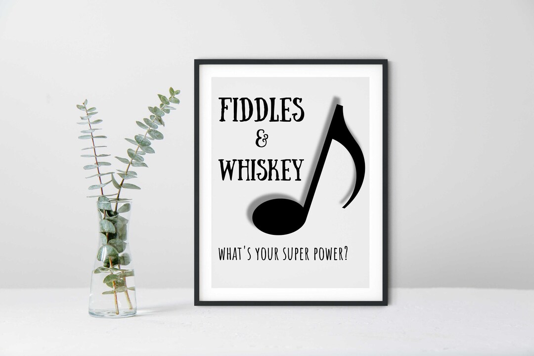 Music Wall Art, Fiddle Poster, Printable Music Sign, Musician Gift ...
