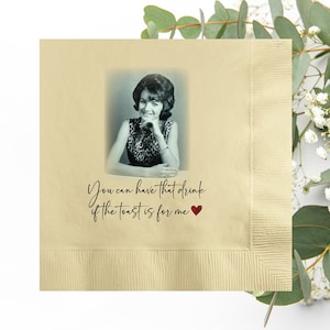 Personalized Black and White Photo Napkins, Custom Monogrammed Full ...