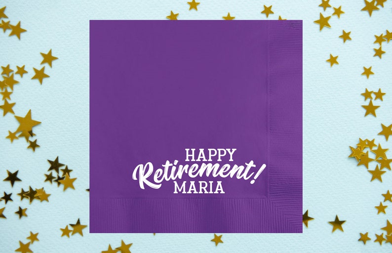 Happy Retirement Custom Cocktail Paper Napkins, Retirement Party ...