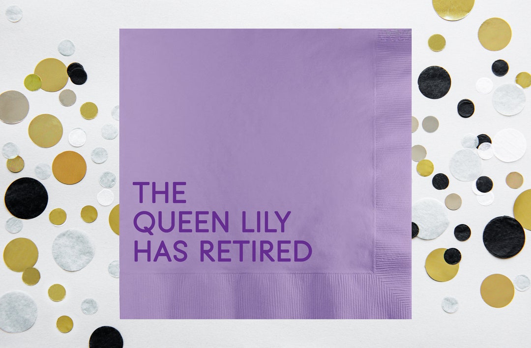 The Queen Has Retired, Happy Retirement Custom Cocktail Napkins ...