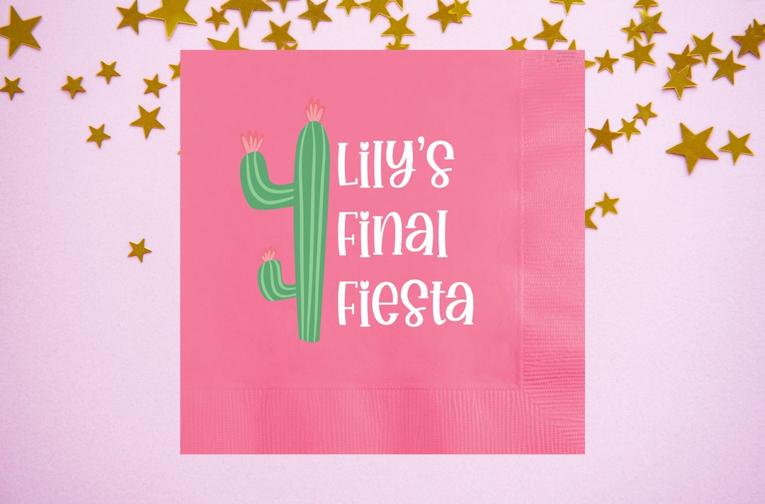 Final Fiesta Bride Shower Cocktail Napkins, Bridal Bash, Personalized ...