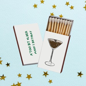 Espresso Martini Personalized A' Tini Bit Older Birthday Match Boxes ...