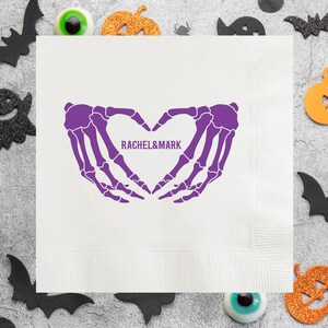 Skeleton Bride Wedding Personalized Napkins, Custom Halloween Wedding ...