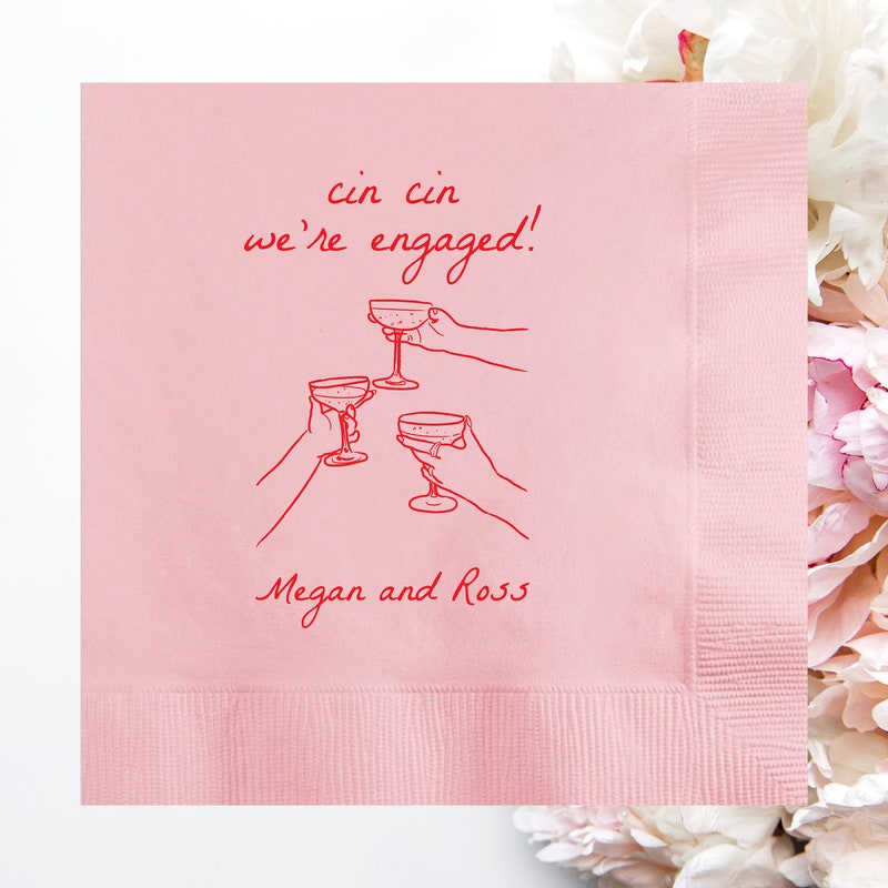 Engagement Napkins - Etsy