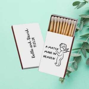 A Match Made in Heaven Personalized Wedding Whimsical Cherub Match ...