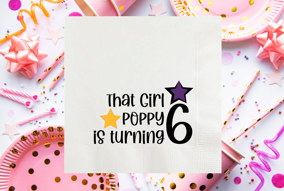 That Girl Birthday Party, She is Turning Personalized Napkins, Custom ...