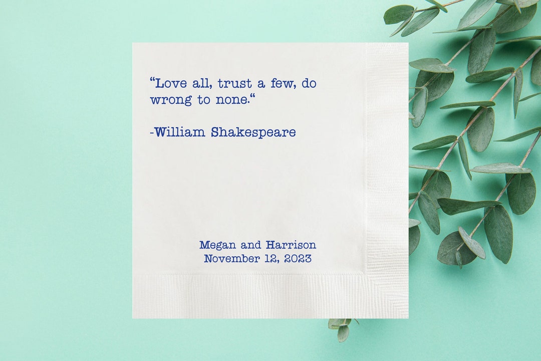 Custom Love Quote Personalized Wedding Cocktail Napkins for Rehearsal ...