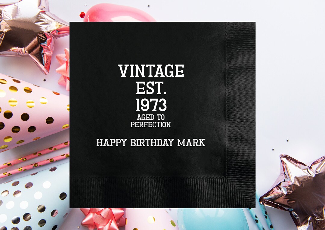 Vintage Est. 1973 Aged to Perfection 50th Happy Birthday Personalized ...