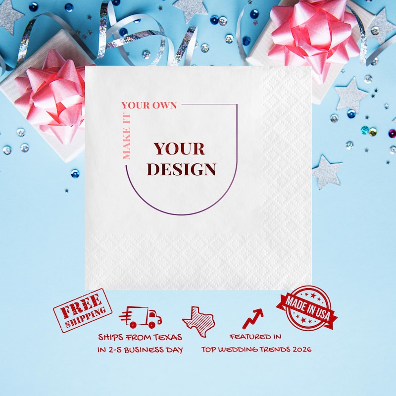 Custom Logo Napkins Black - Etsy
