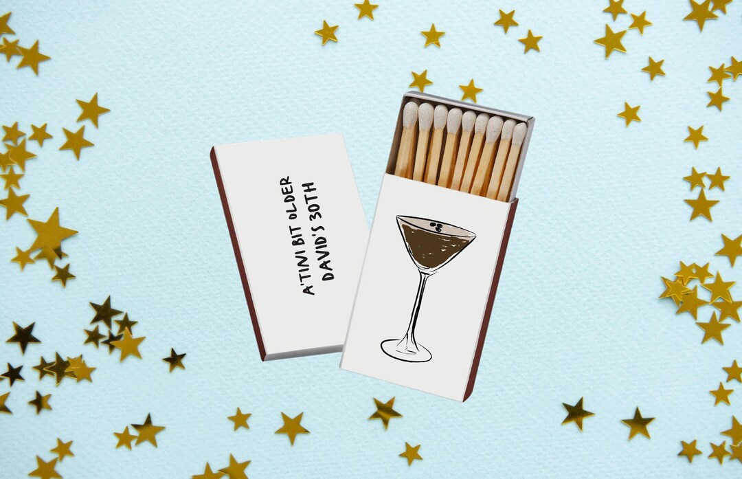 Espresso Martini Personalized A' Tini Bit Older Birthday Match Boxes ...