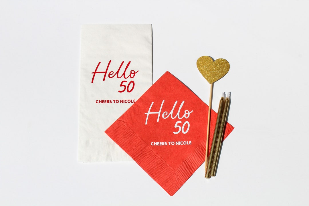 Hello 50 Cheers to 50 50th Happy Birthday Cocktail - Etsy