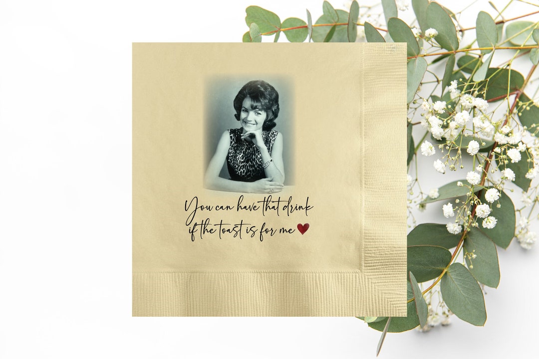 Personalized Black and White Photo Napkins, Custom Monogrammed Full ...