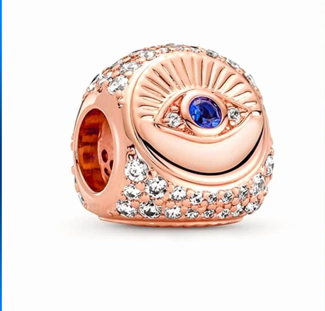 Pandora Style Rose Gold Triple Sided Evil Eye Charm - Etsy