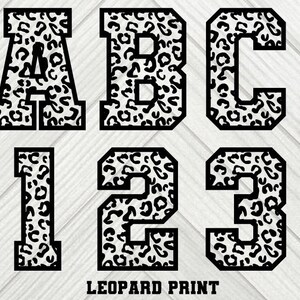 Bundle Safari Animals Skin Alphabet Doodle Letters , Leopard Print ...