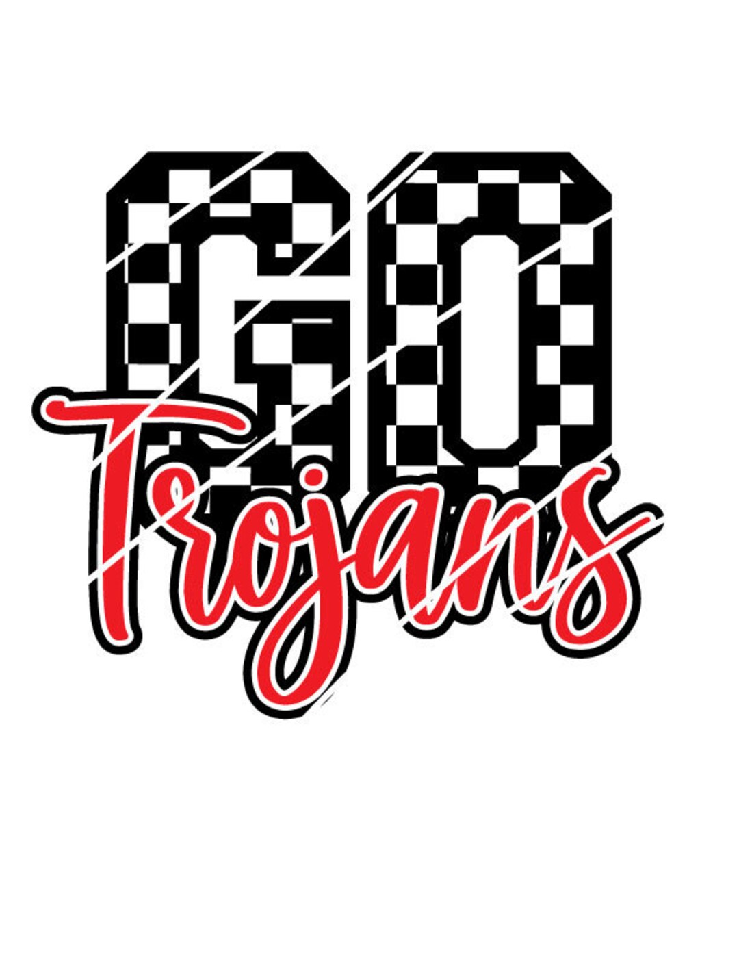 Go Trojans. Trojans Checkered Print Athletic SVG Png Jpg Eps and Dxf ...