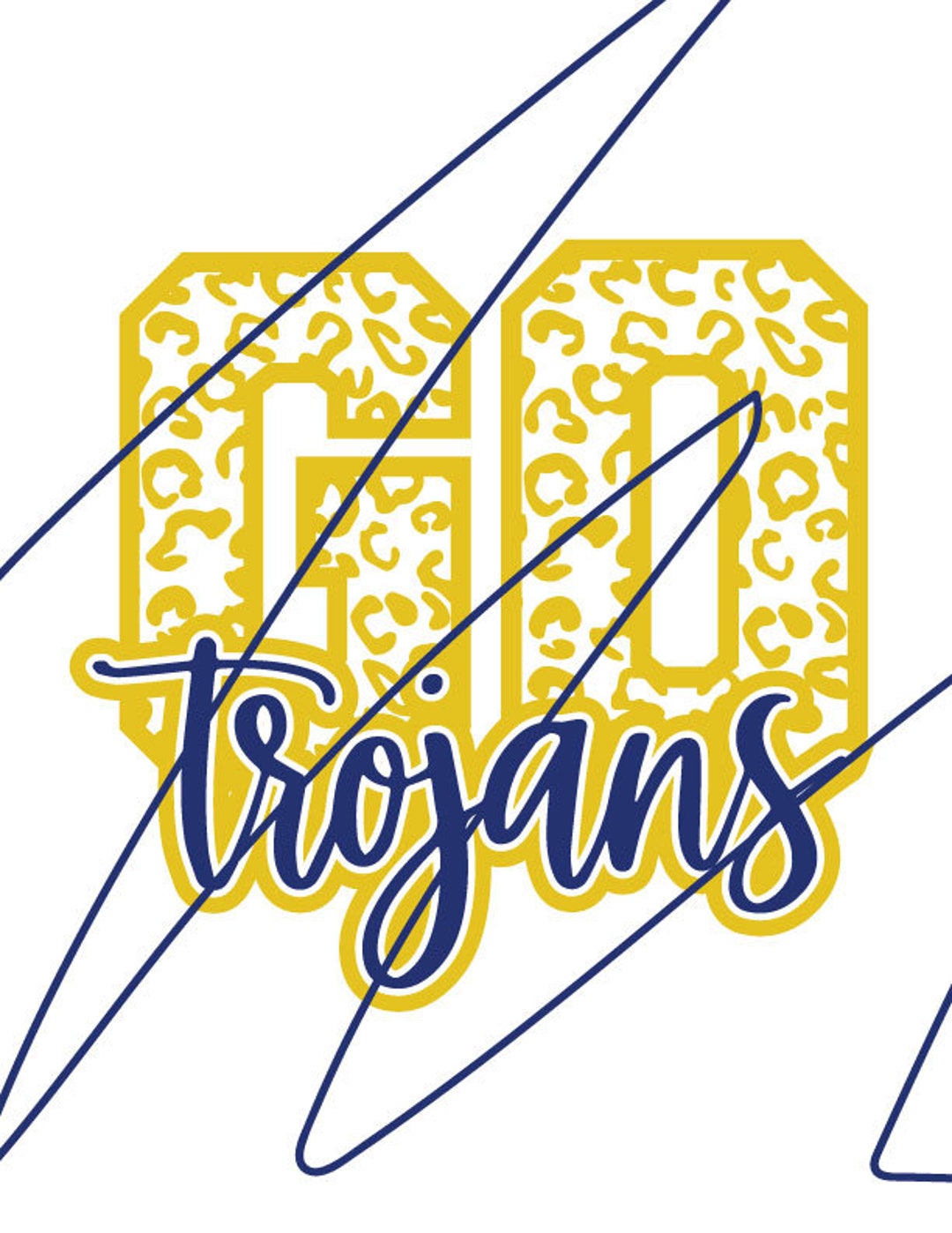 Gold and Royal / Gold and Navy Go Trojans. Trojans Leopard Print ...