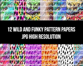 Letters and Numbers Part Deux Grunge Digital Paper Pack, Collage Paper ...