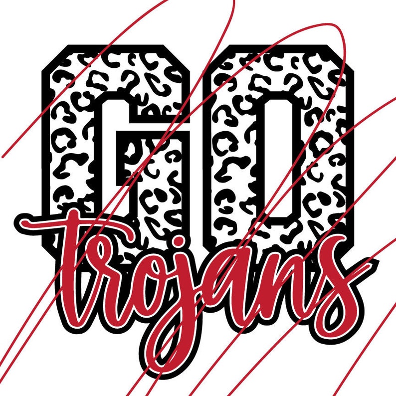 Go Trojans. Trojans Leopard Print Athletic SVG Png Jpg Eps and Dxf Cut ...
