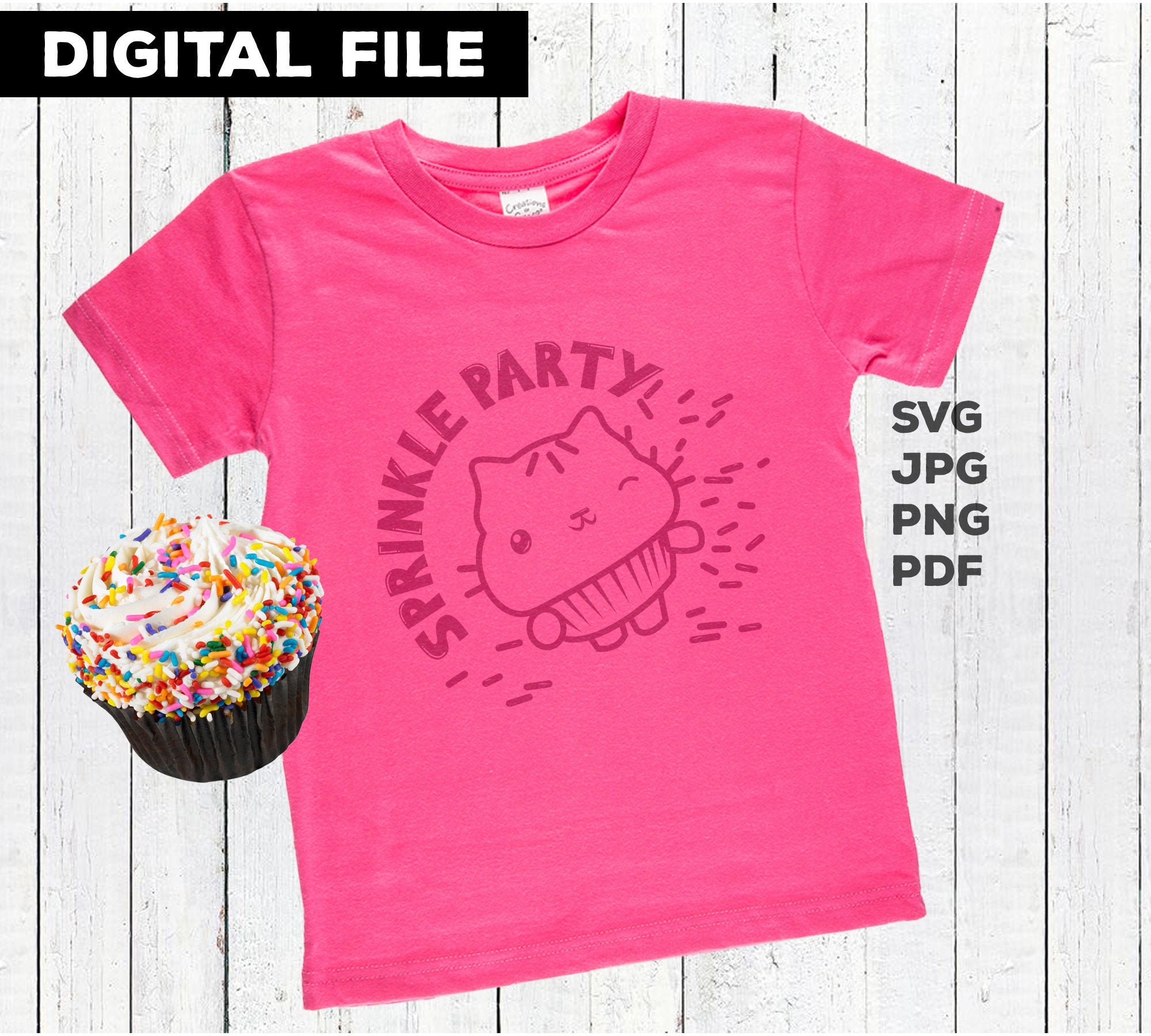 Sprinkle Party SVG Gabbys dollhouse svg png jpg pdf. | Etsy