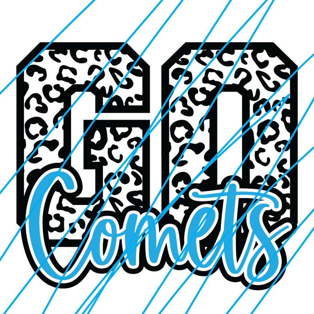 Go Comets. Comets Leopard Print Athletic SVG Png Jpg Eps and Dxf Cut ...