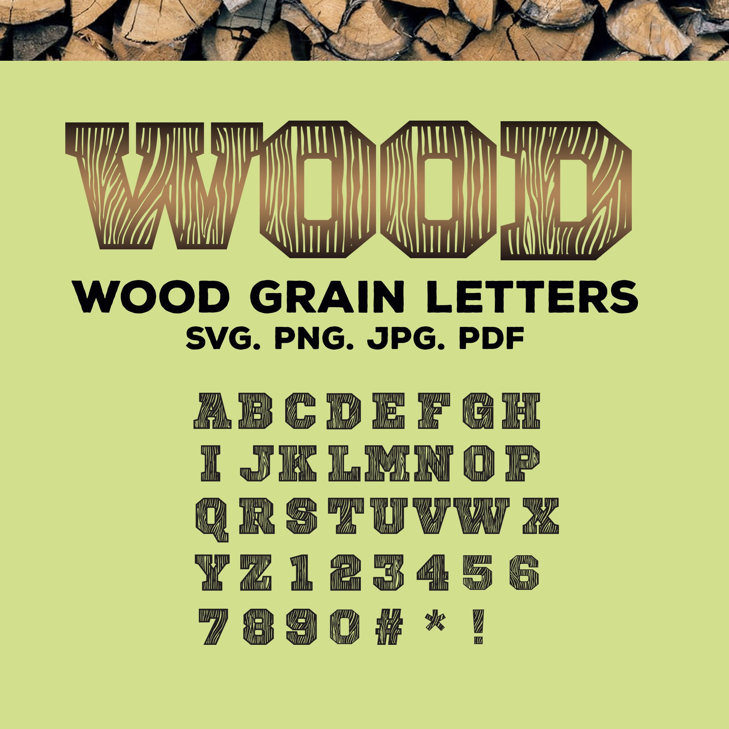Wood Grain Alphabet & Numbers: SVG, Cricut, Laser Cut (PDF) - Etsy