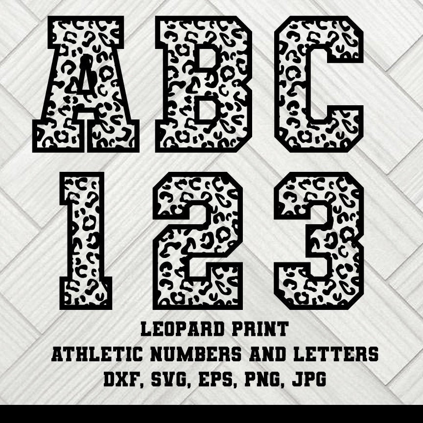 Leopard Print Athletic Alphabet and Numbers for Silhouette, (UPDATED ...